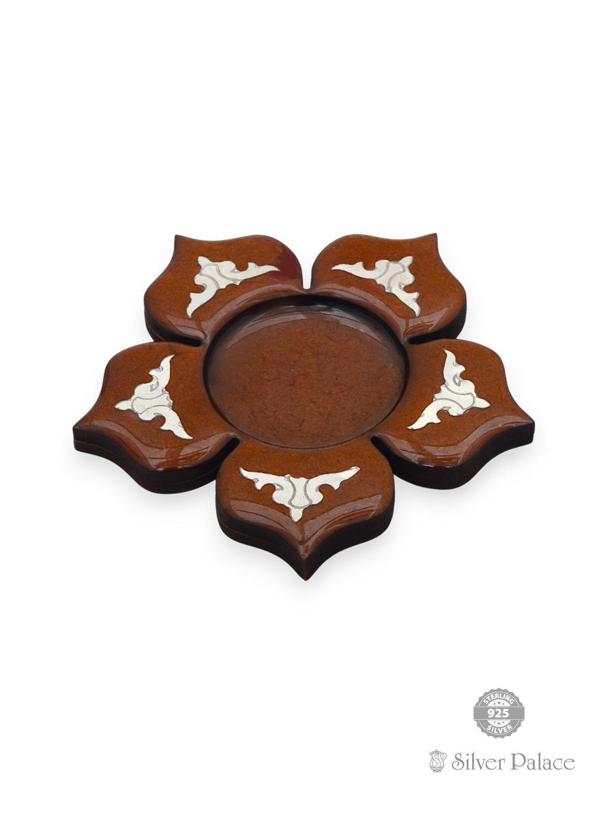 Wood Peetam With 925 Silver Ornaments For Pooja Sur Collection - Silver ...