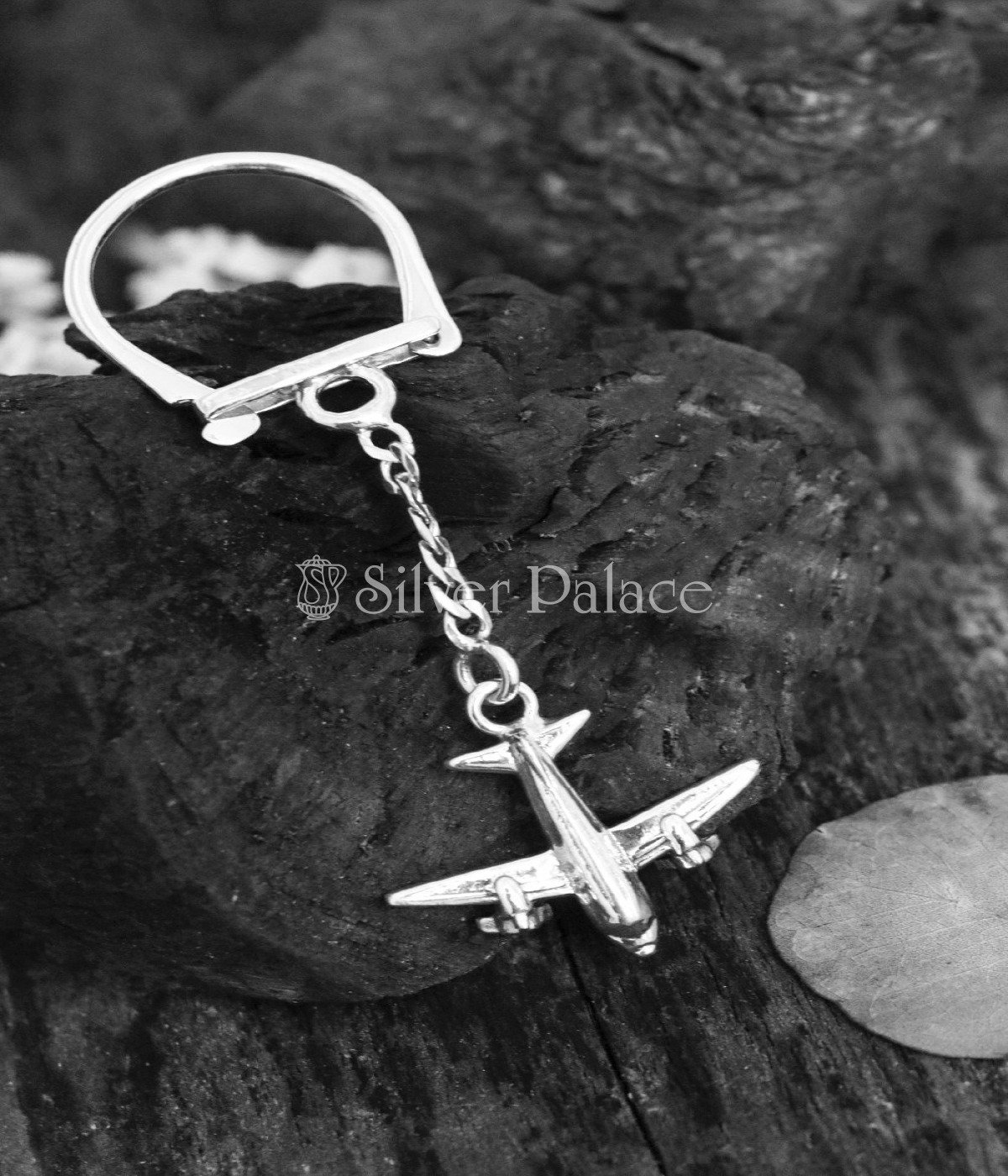 Silver Aeroplane Keychain - Silver Palace