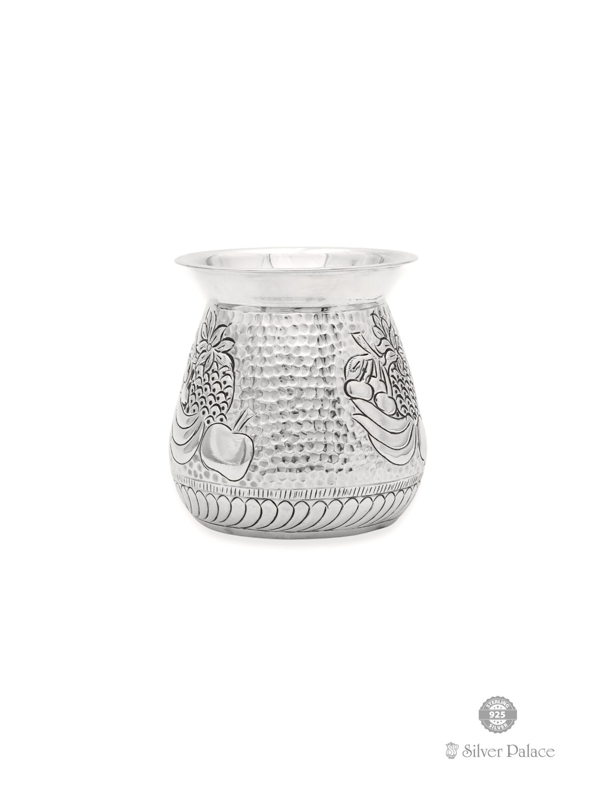 925 Silver Fruits Engraved Sombu For Daily Use - Silver Palace