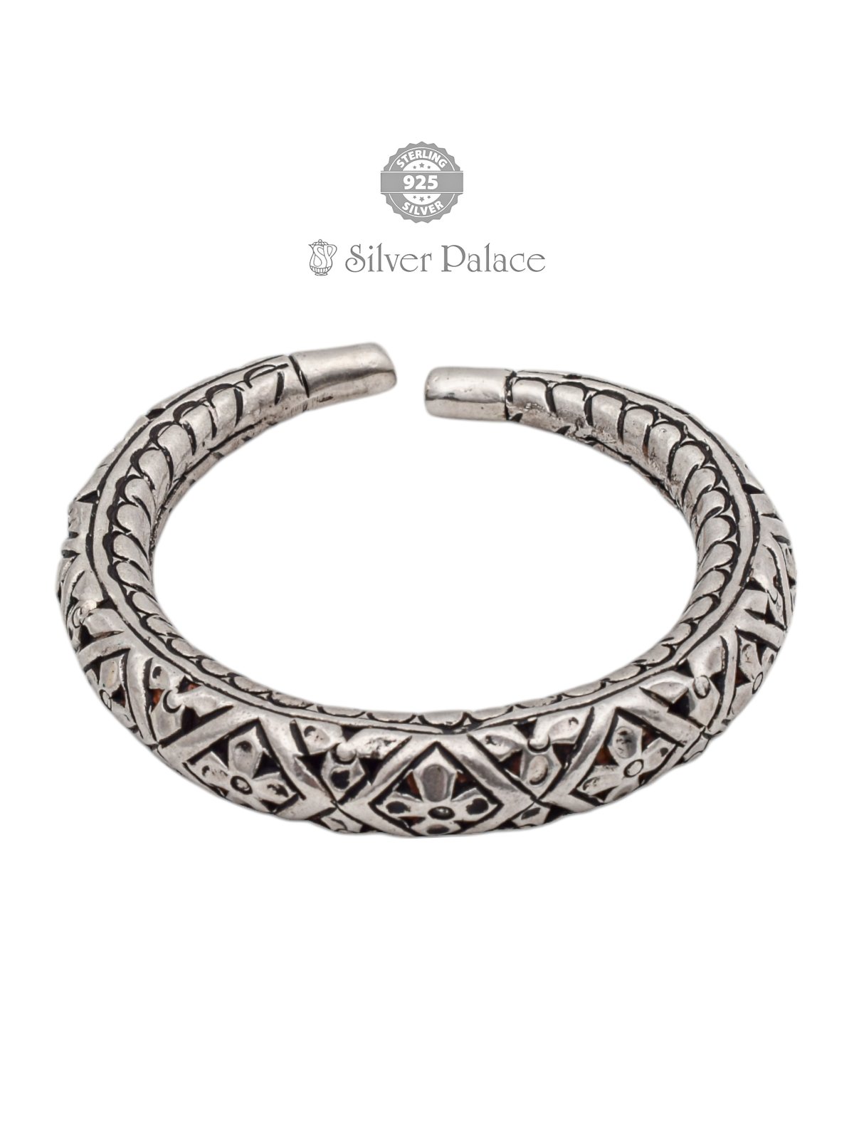 925 Sterling Silver "jai Mata Di" Kada For Mens Maan Collection ...