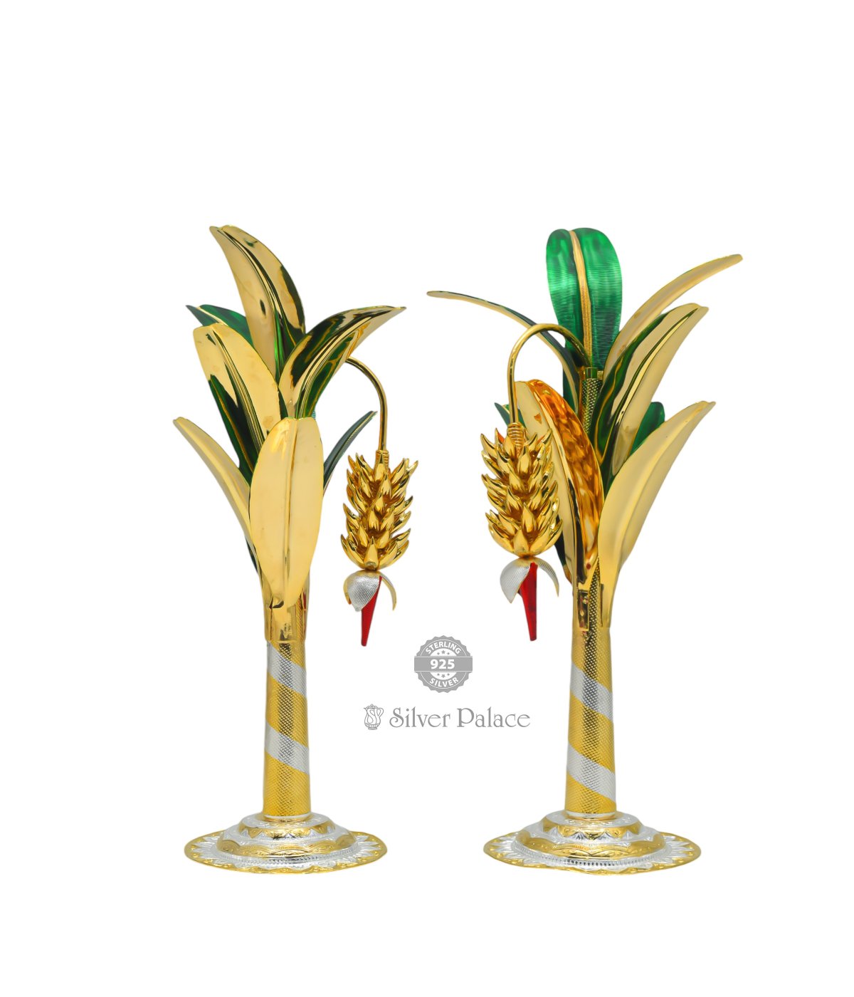 925 Pure Silver Gold Polish Banana Tree For All Auspicious Ocassions ...