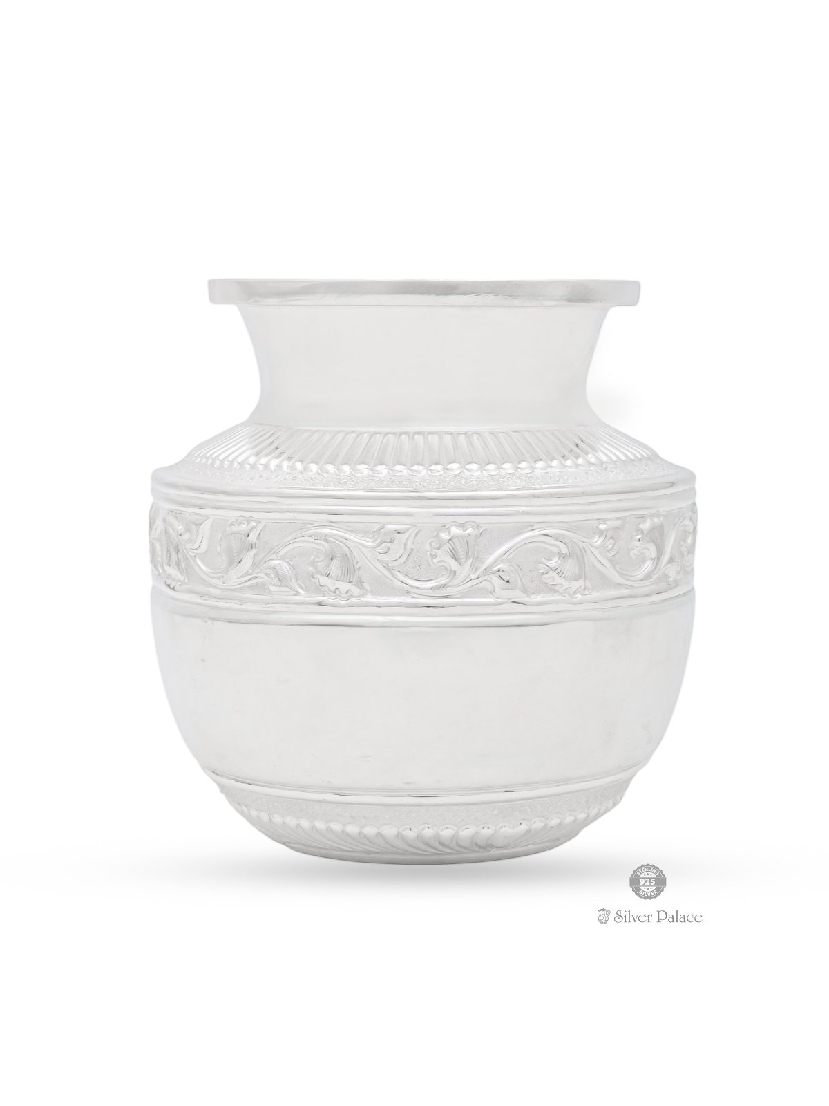 925 Sterling Silver Lakshmi With Elephant Sombu For Pooja - Silver Palace