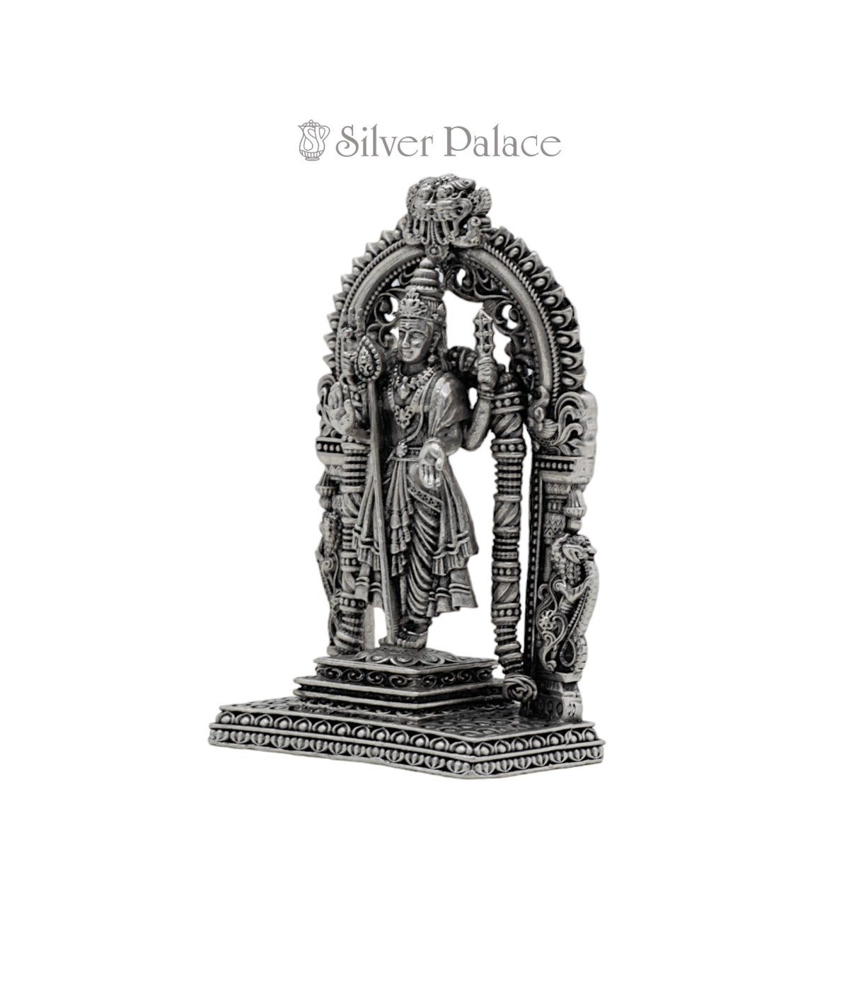 Sterling Silver Lord Murugan Statue - Silver Palace
