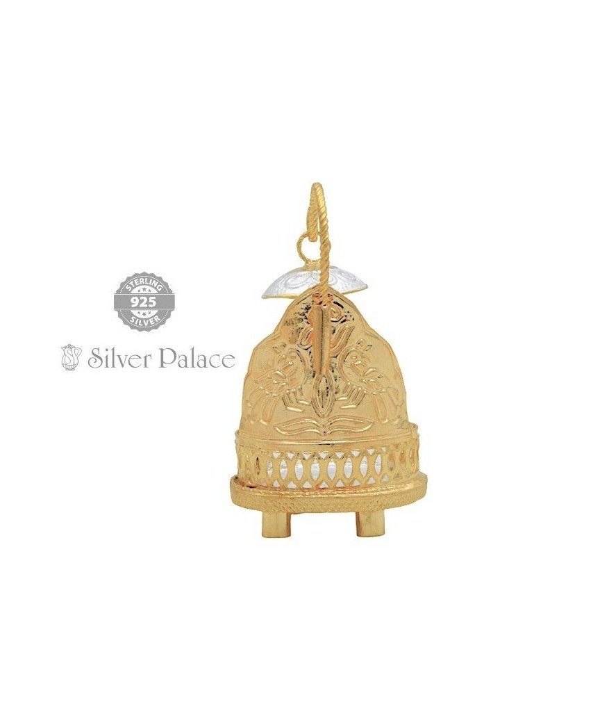 92.5 Streling Silver With Gold Plated Handcrafted Small Mandapam ...