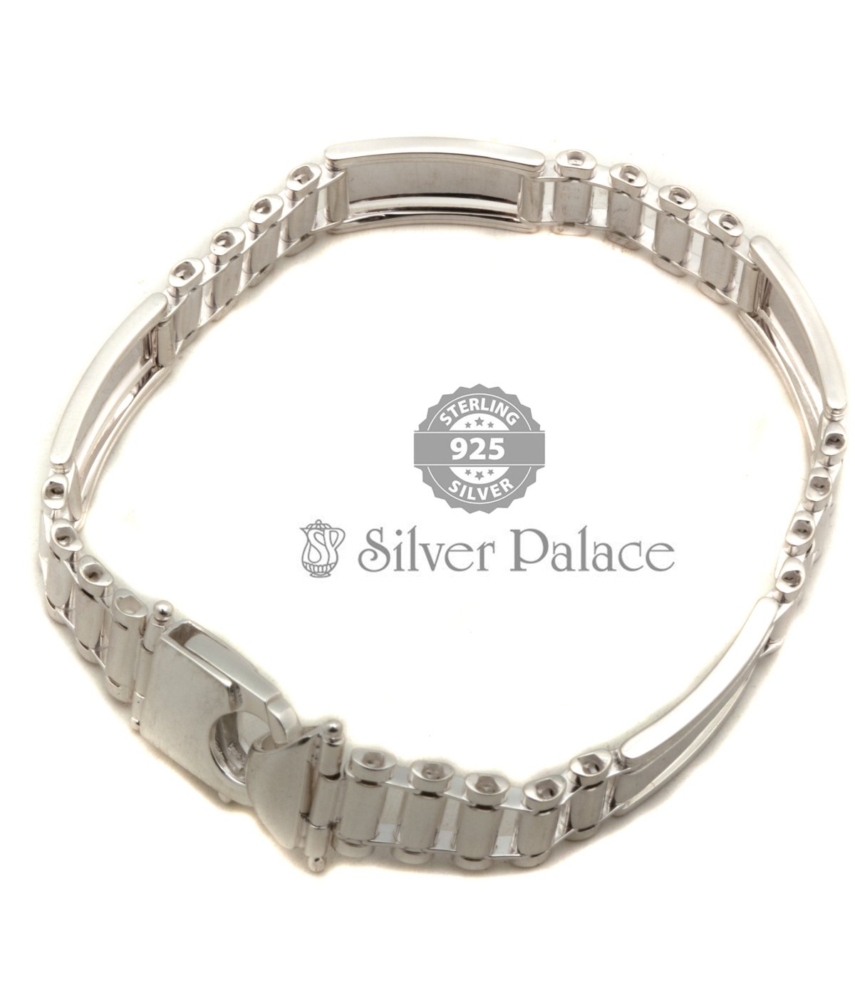 Sterling Silver Watch Strap Stylish Bracelet For Men - Silver Palace
