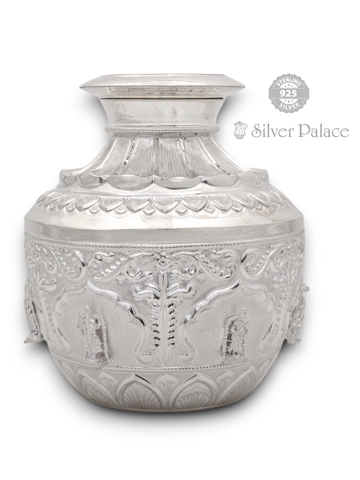 925 Silver Arupadai Murugan Kudam For Pooja - Silver Palace