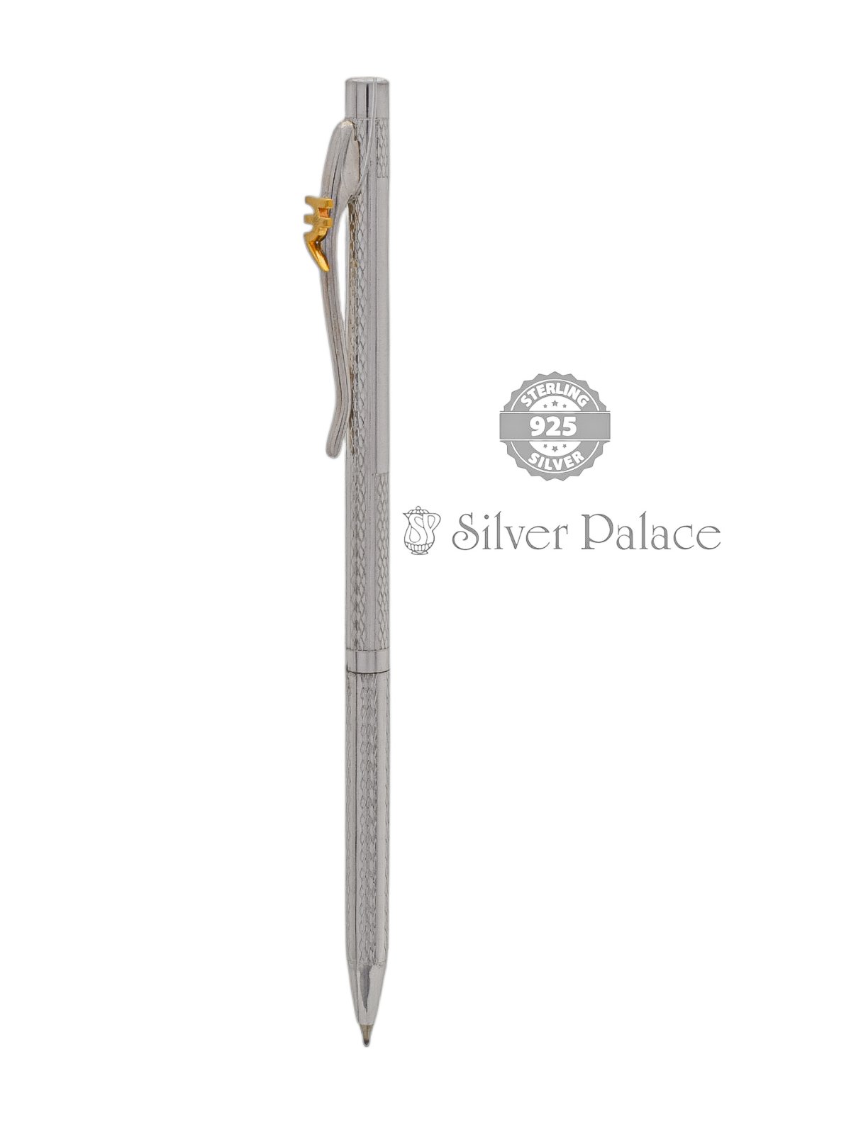 92.5 Pure Silver Roller Ballpoint Pen Writing Instrument - Silver Palace