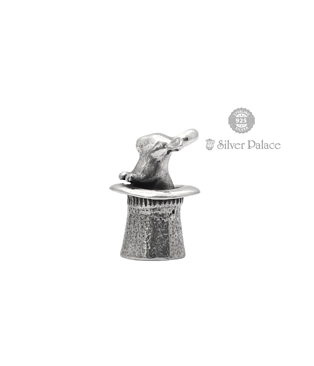 92.5 Oxidized Silver Rabbit In A Hat Idols For Kids Gift Avida ...