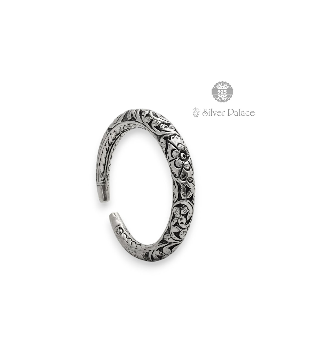 925. Oxidized Silver Antic Finish Designer Punjabi Kada In Silver ...