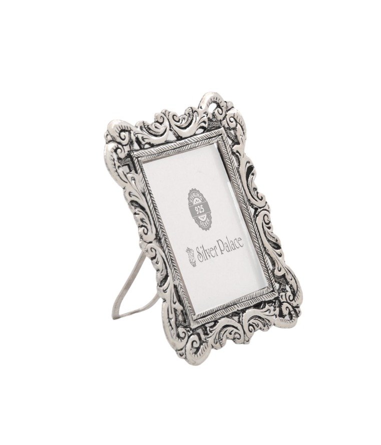 925 Pure Silver Photo Frame With Fancy Design - Silver Palace