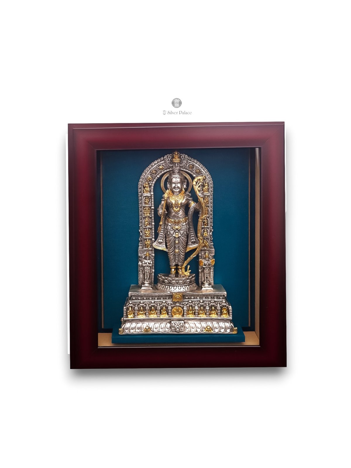 925 Silver Gold Plated Ram Lalla Idol Photo Frame - Silver Palace