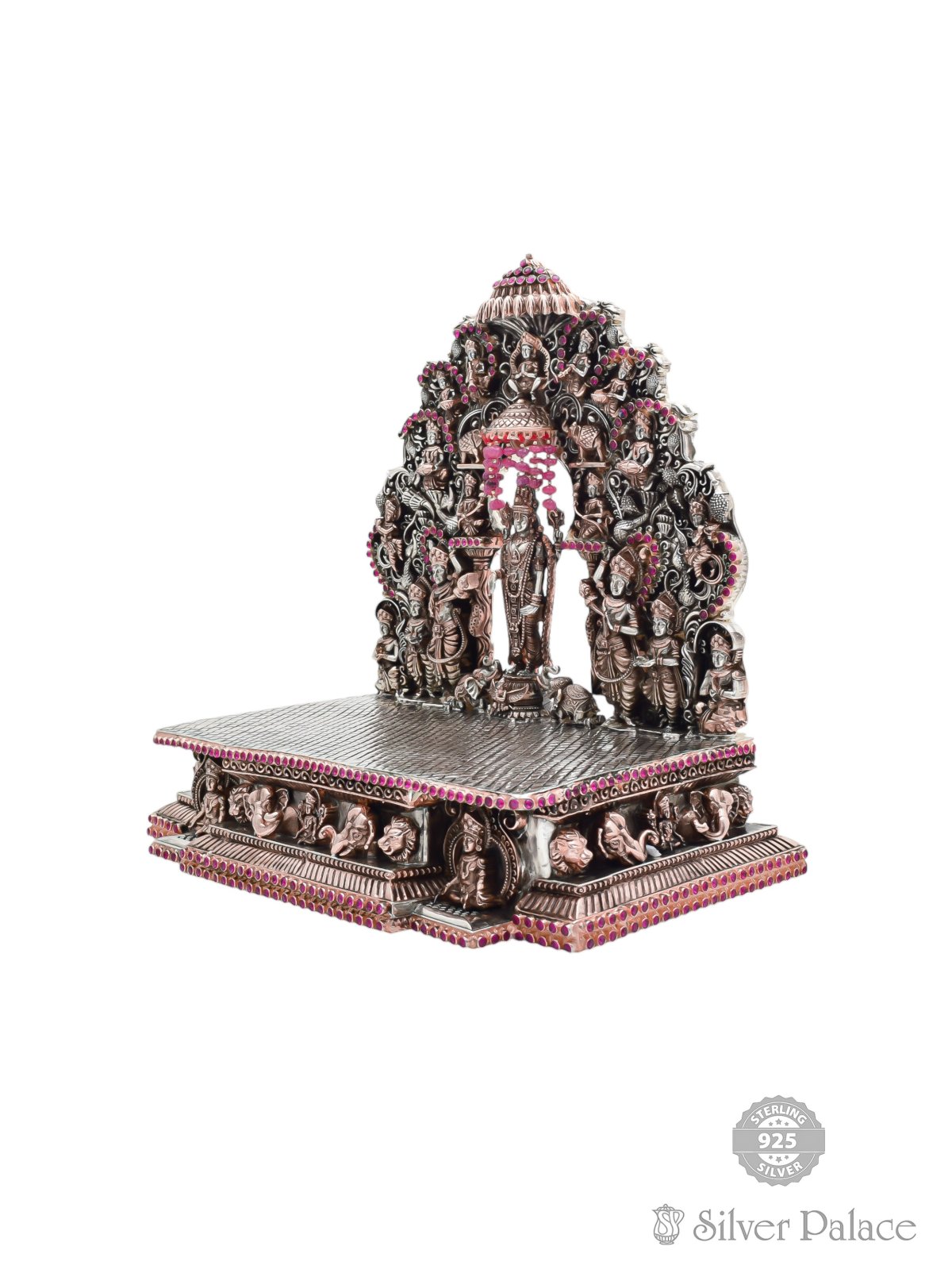 925 Antic Silver Rose Gold Polished Special Balaji Mandabam For Your ...