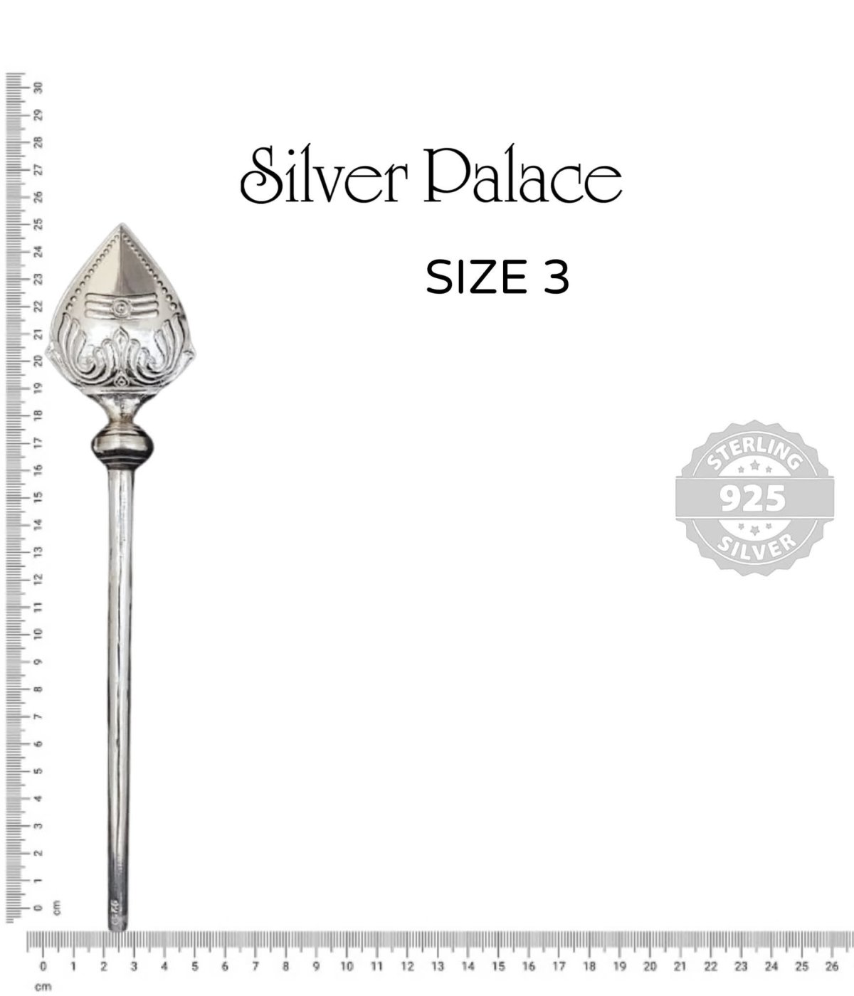 925 Pure Silver Lord Murugan Green Stone Silver Vel - Silver Palace