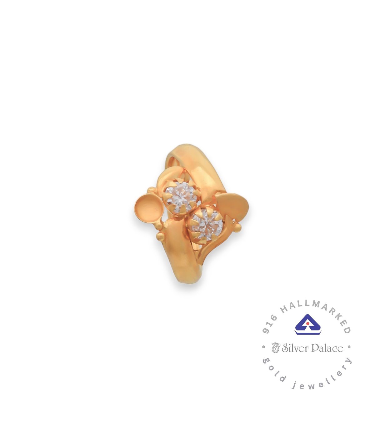 Kanche Collections Fancy Design & Cz Stone Studded 916 Gold Ring For ...