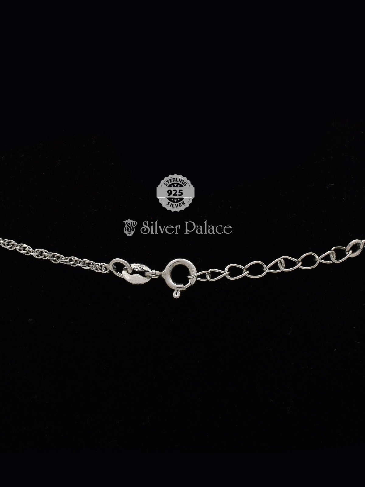925 Sterling Silver White Stone Chain For Ladies Puya Collection ...