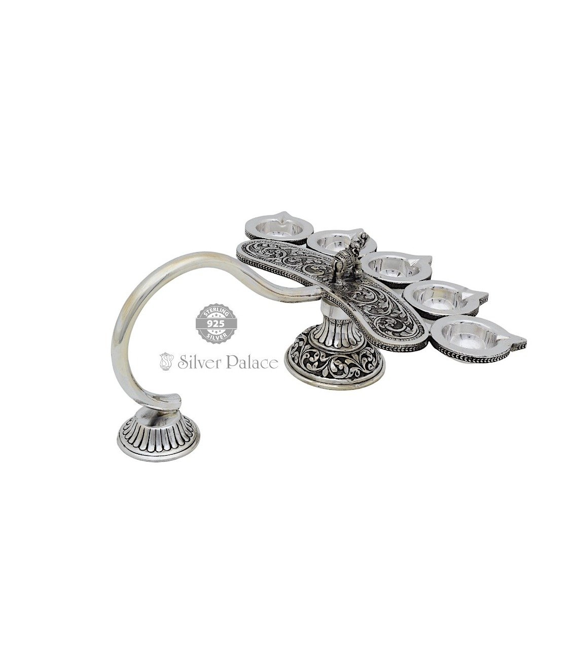 925 Pure Silver Pancha Arthi For Pooja - Silver Palace