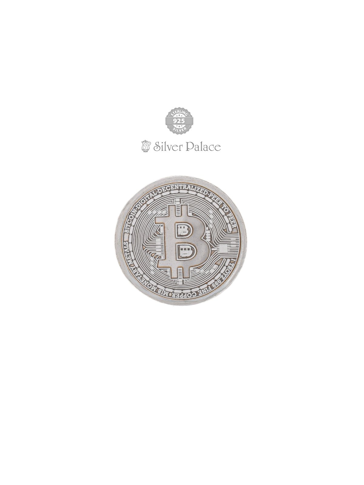999 Pure Silver Bitcoin Logo Engraved Coin - Silver Palace