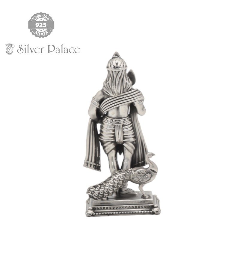 925 Silver Divine Collections Mayilvahan Murugan 3d Idol For Pooja ...