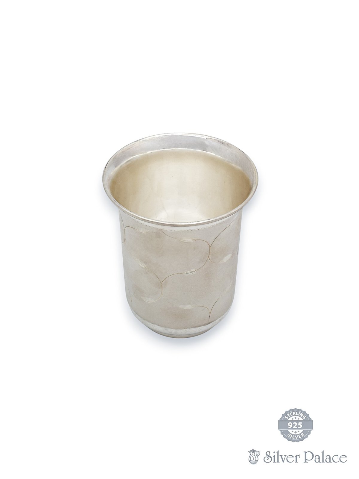 925 Sterling Silver Dull Finish With Engrving Design Tumbler - Silver ...