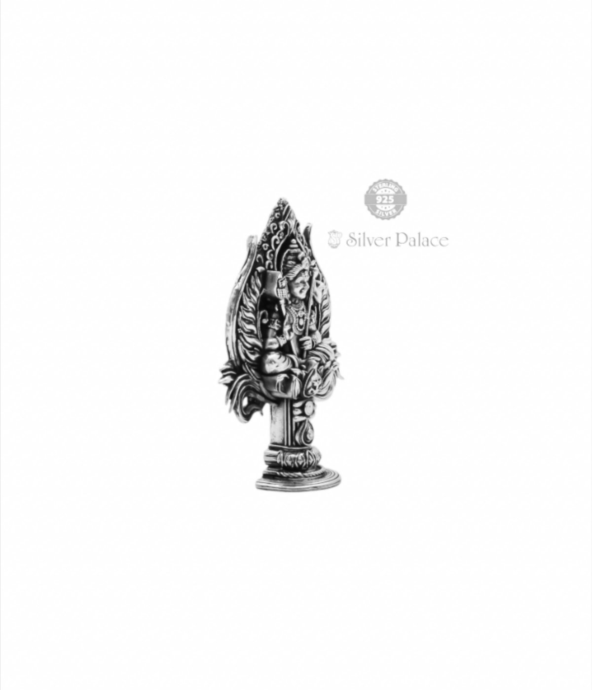 925 Antique Murugan Sitting On Lotus In Pure Silver For Dashboard ...