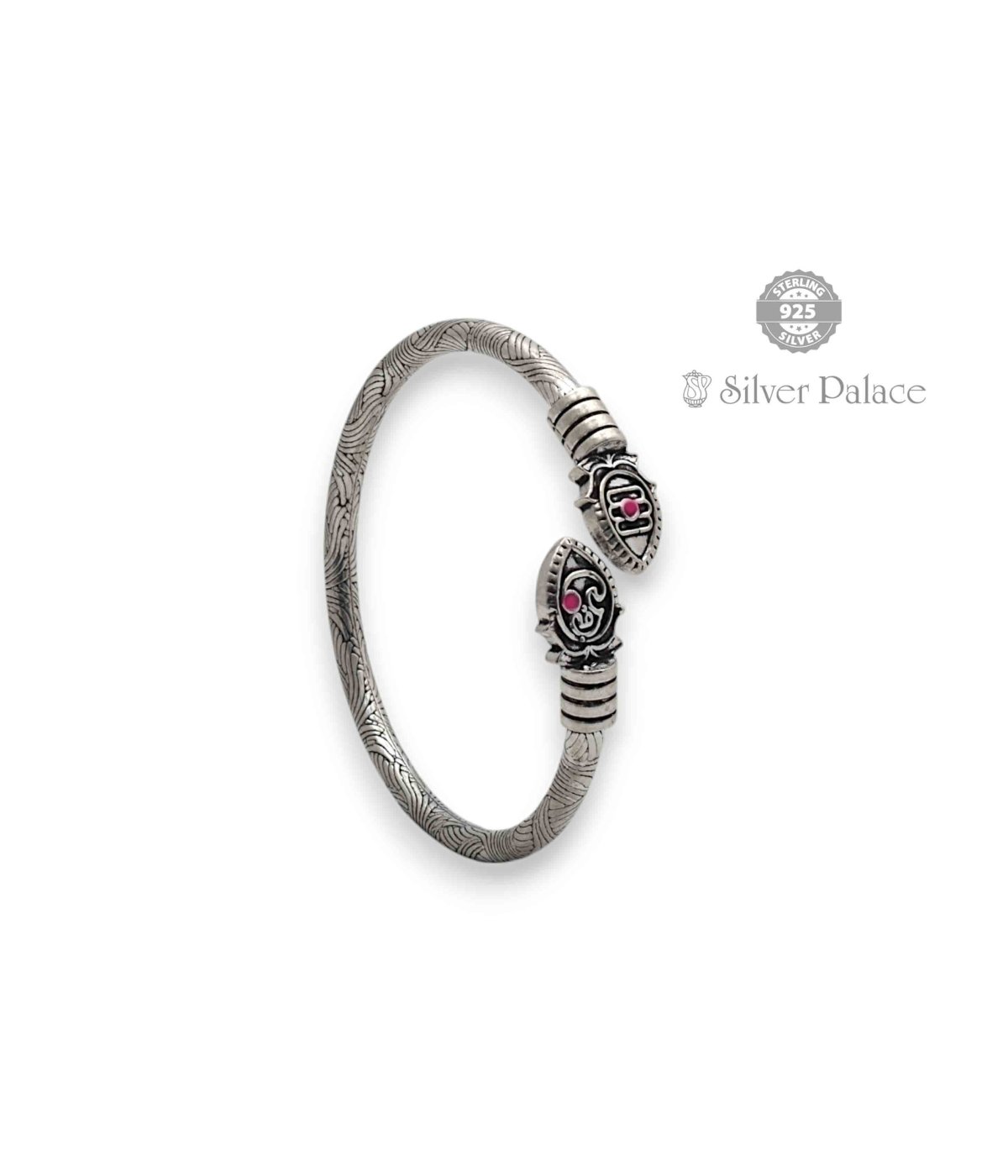 Poxidized Silver Radhe Collection Vel Kada For Men - Silver Palace