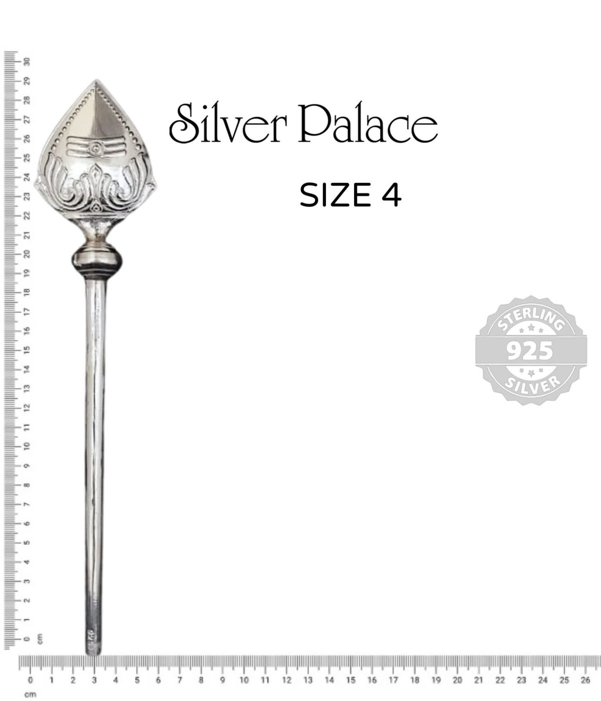 925 Pure Silver Lord Murugan Green Stone Silver Vel - Silver Palace