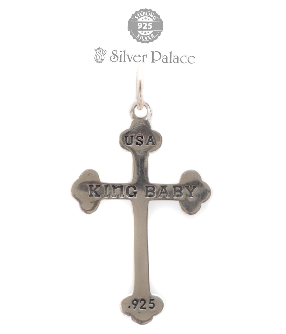 92.5 Oxidized Sterling Silver Antiqued Cross Pendant - Silver Palace
