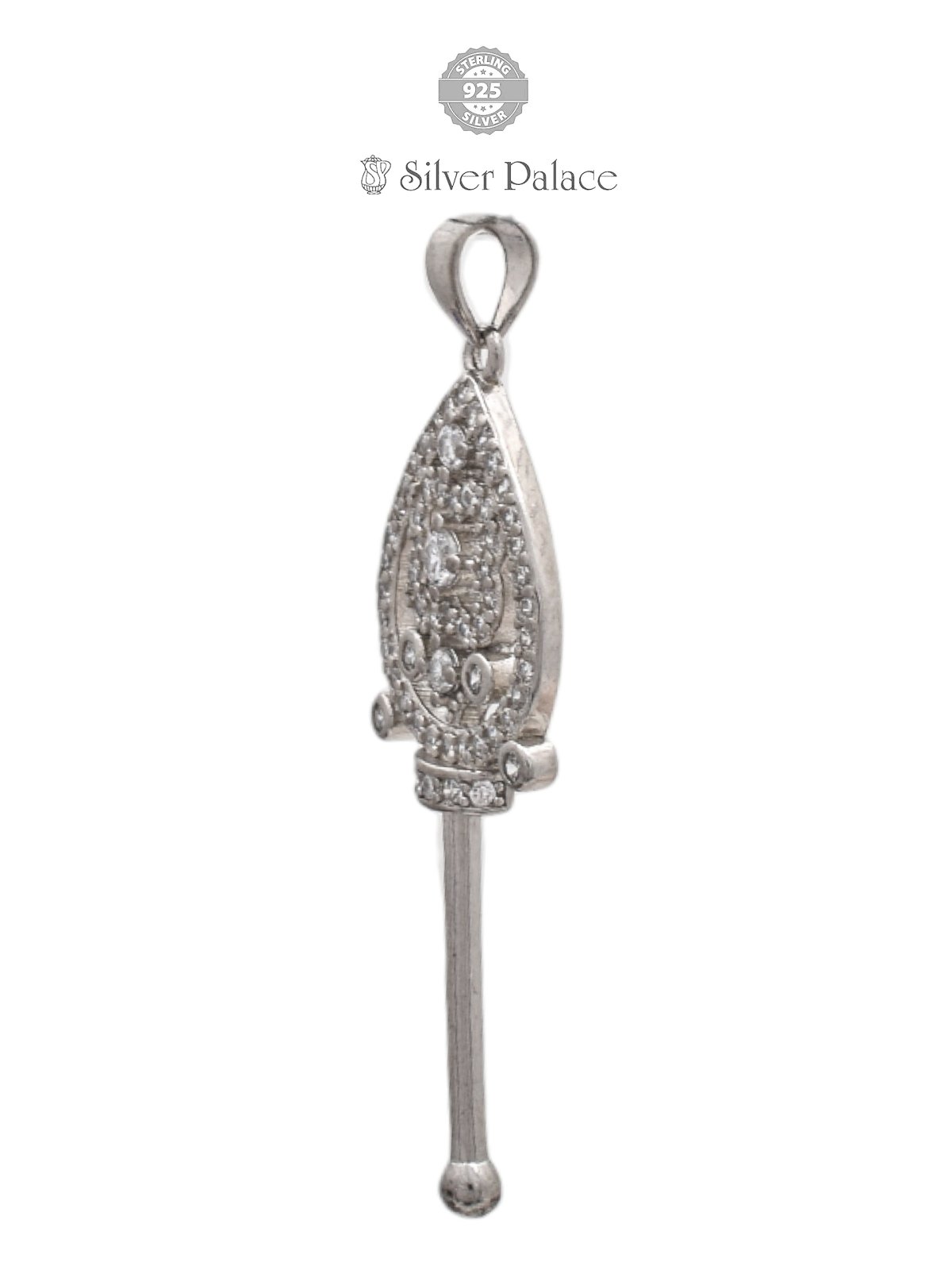 925 Sterling Silver Murugan Vel Pendant With Cubic Zircon Stones ...