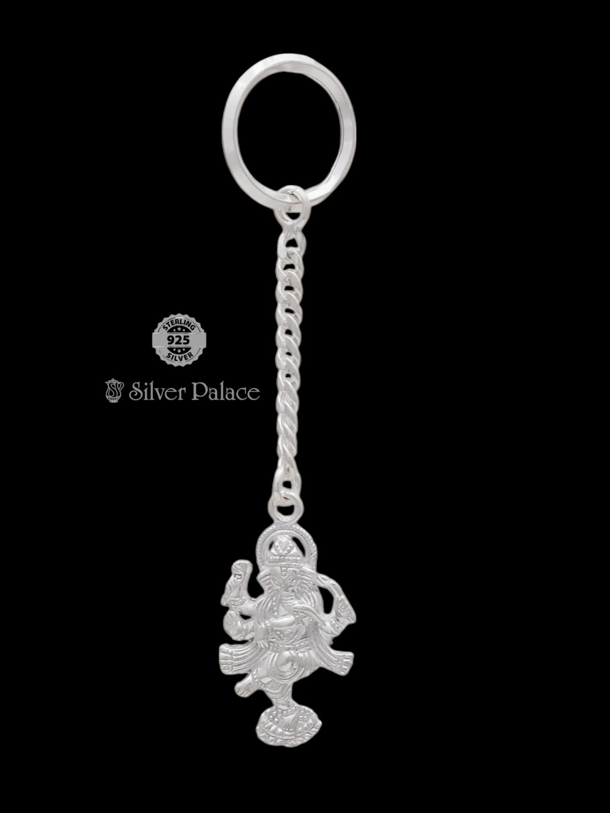 925 Sterling Silver Ganesh Key Chain For Your Keys - Silver Palace