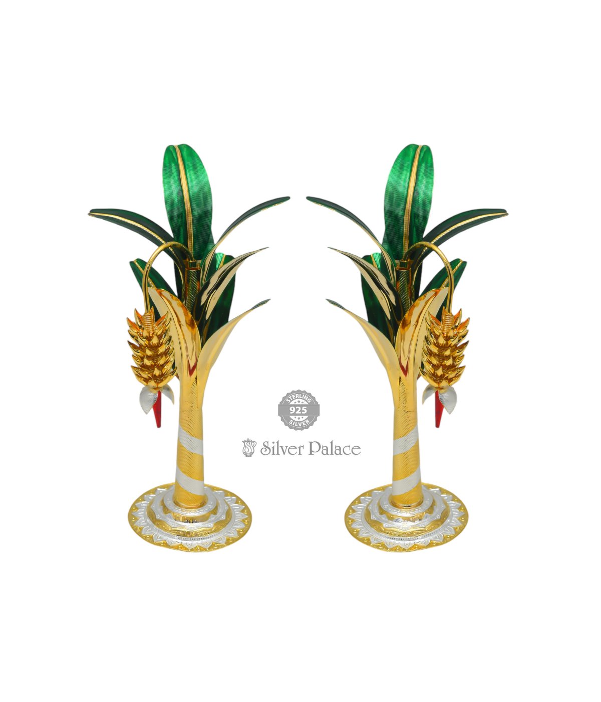 925 Pure Silver Gold Polish Banana Tree For All Auspicious Ocassions ...