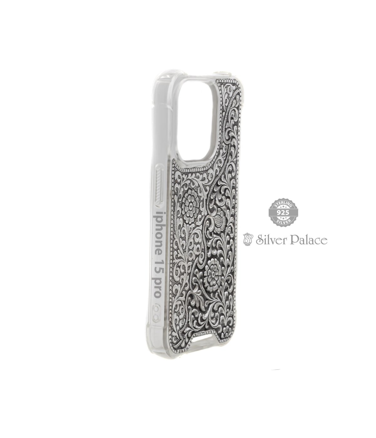 925 Silver With Silicon Case For Iphone 15 Pro - Silver Palace