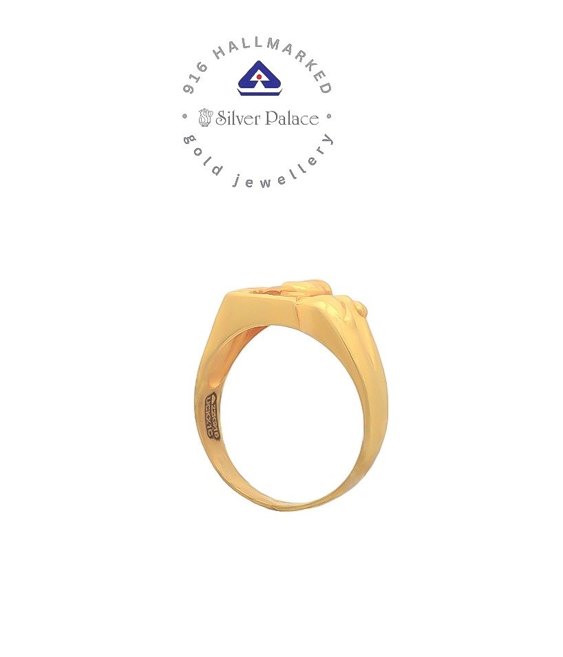 Kanche Collections Matt Finish Gold Ring For Mens & Boys - Silver Palace