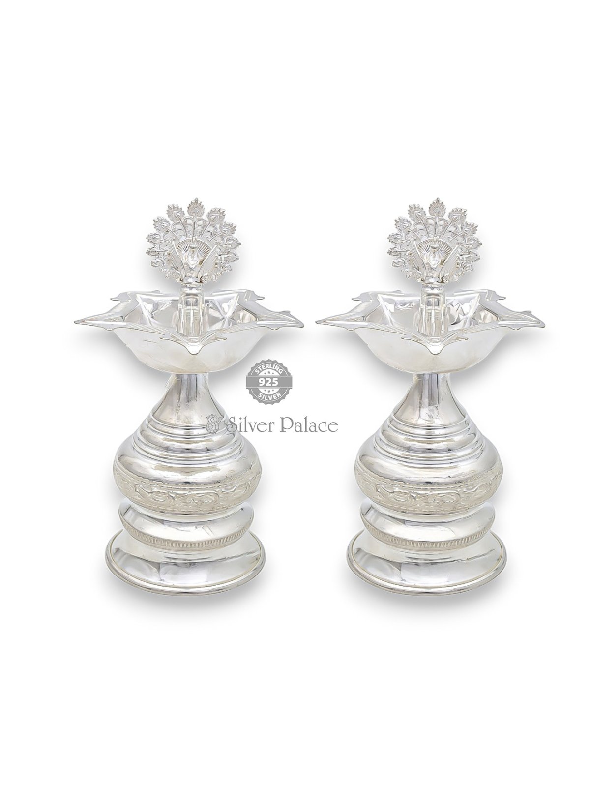 Silver Lamp For Pooja - Silver Palace