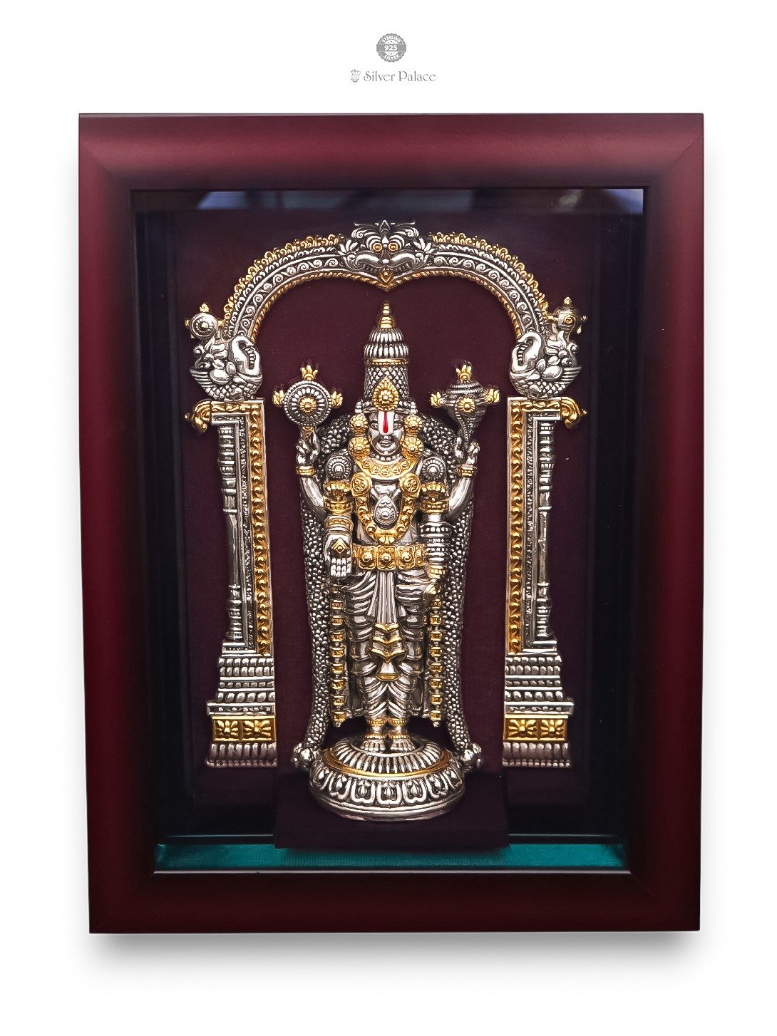 925 Sterling Silver Gold Polished Arch Danda Balaji Photo Frame ...