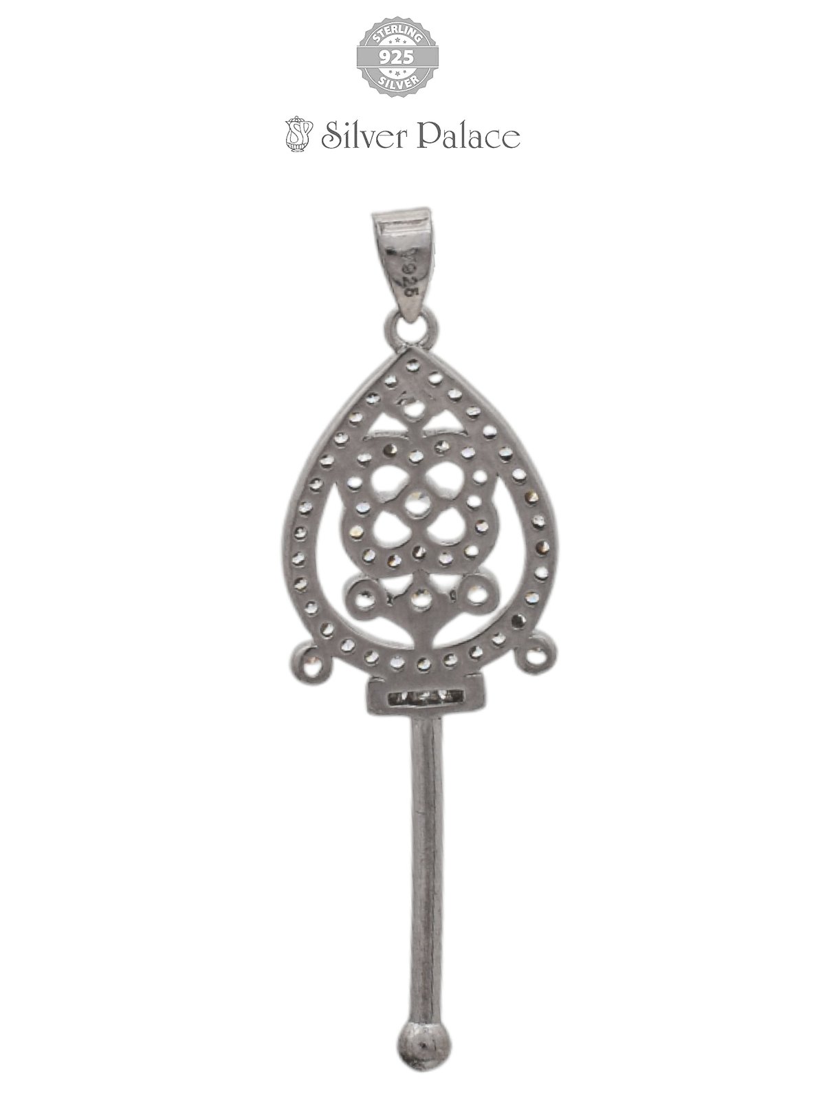 925 Sterling Silver Murugan Vel Pendant With Cubic Zircon Stones ...