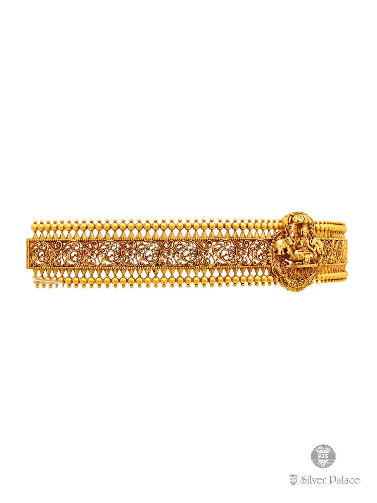 925 Silver Gold Polished Lakshmi Motif Ottiyanam For Wedding Anite ...