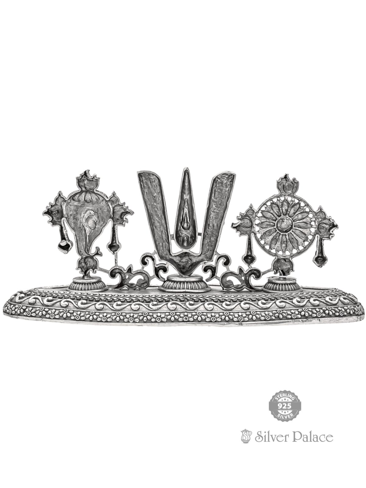 925 Oxidised Silver Sangu , Sakkaram , Naamam Idol For Pooja - Silver ...