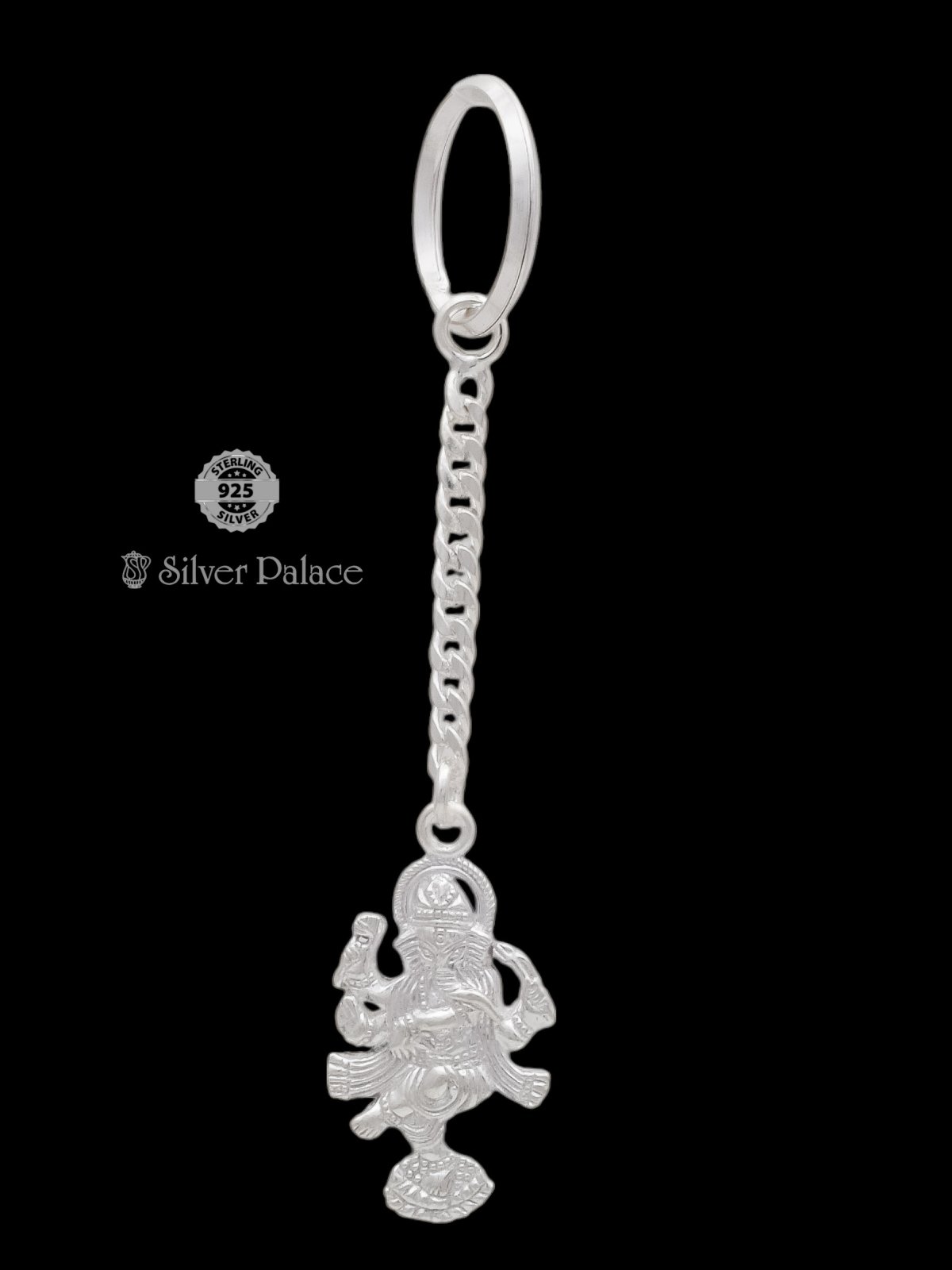 925 Sterling Silver Ganesh Key Chain For Your Keys - Silver Palace