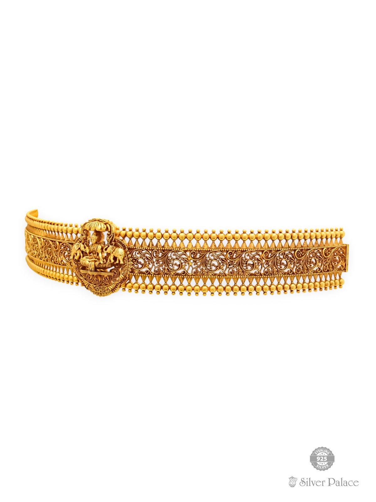 925 Silver Gold Polished Lakshmi Motif Ottiyanam For Wedding Anite ...