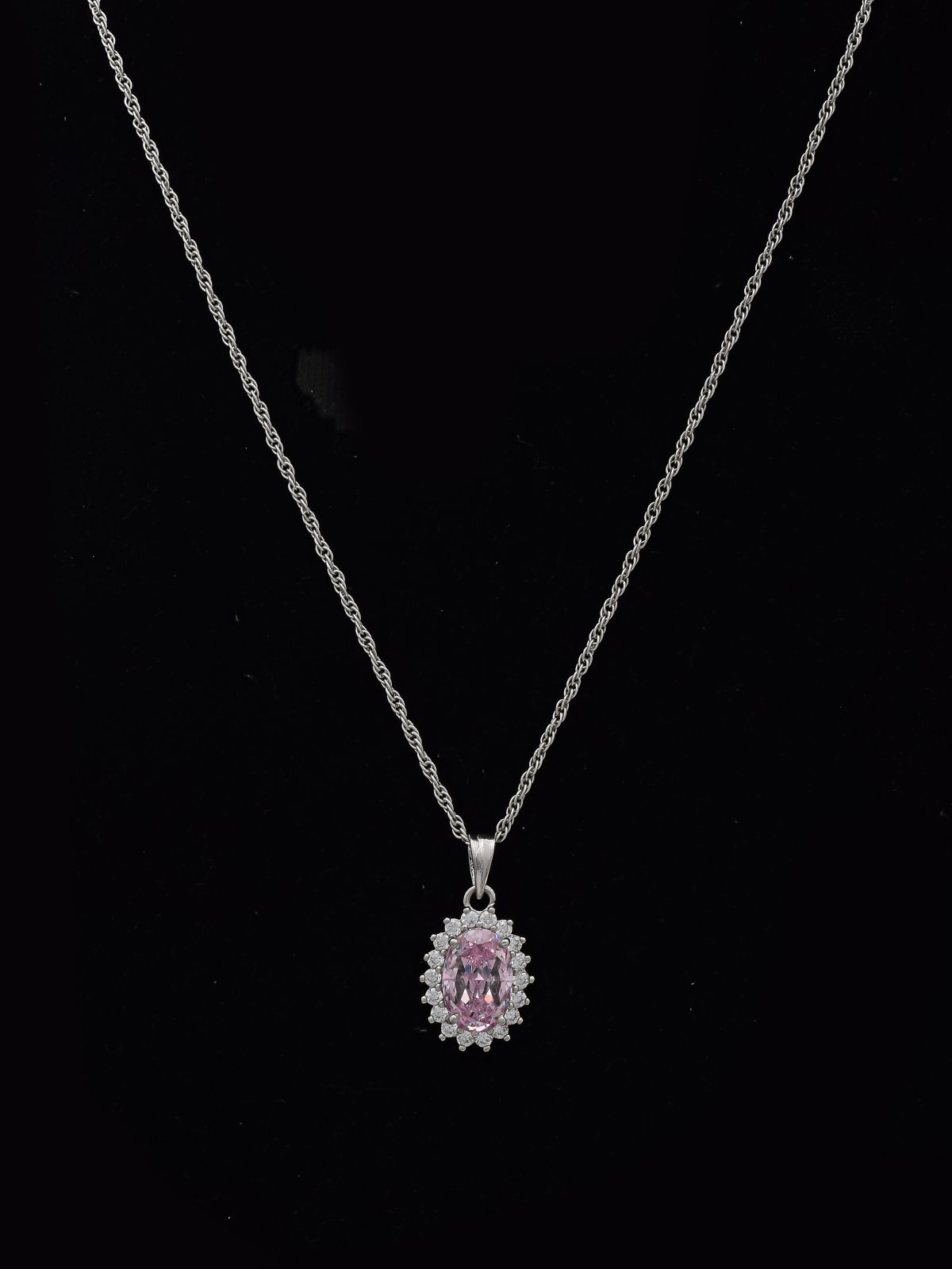 925 Silver Pink Stone Design For Girls Puya Collection - Silver Palace