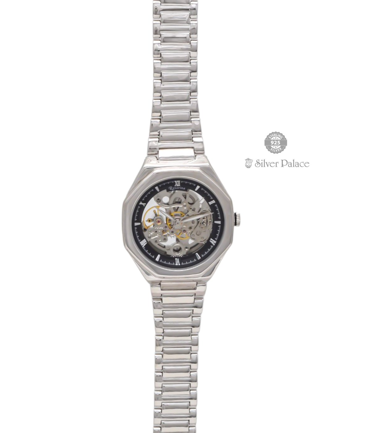 Sterlings Silver Round Dial Vintage Style Watch For Men - Silver Palace