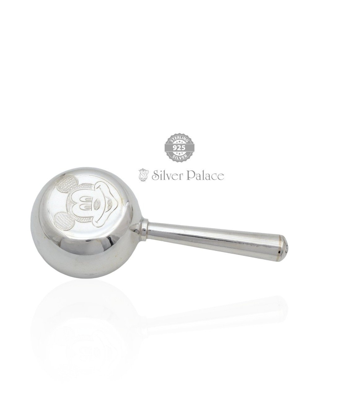 92.5 Sterling Silver Rattle Baby Toy With Melodious Sound - Silver Palace