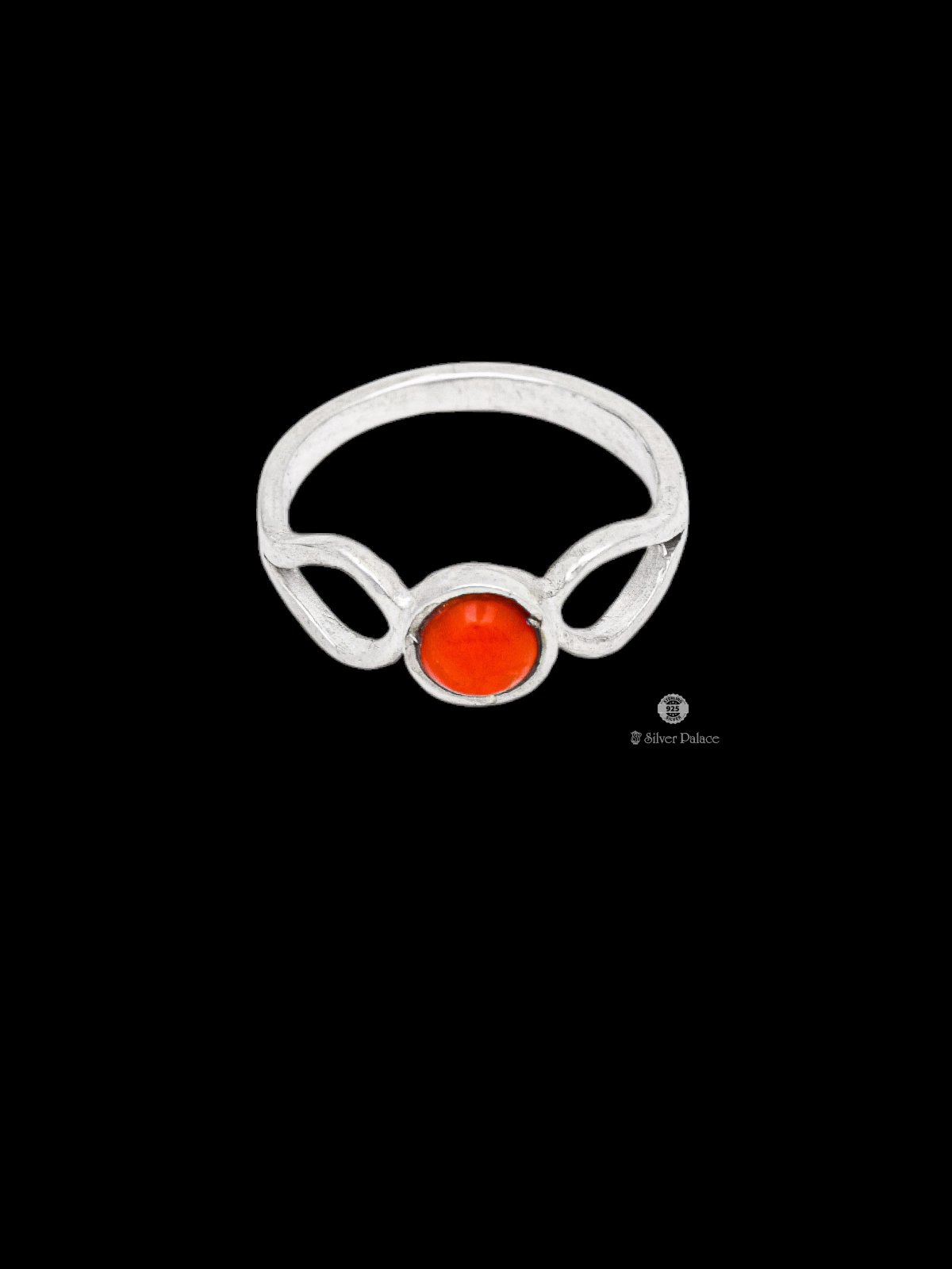 925 Sterling Silver Red Gemstone Rashi Ring For Unisex - Silver Palace