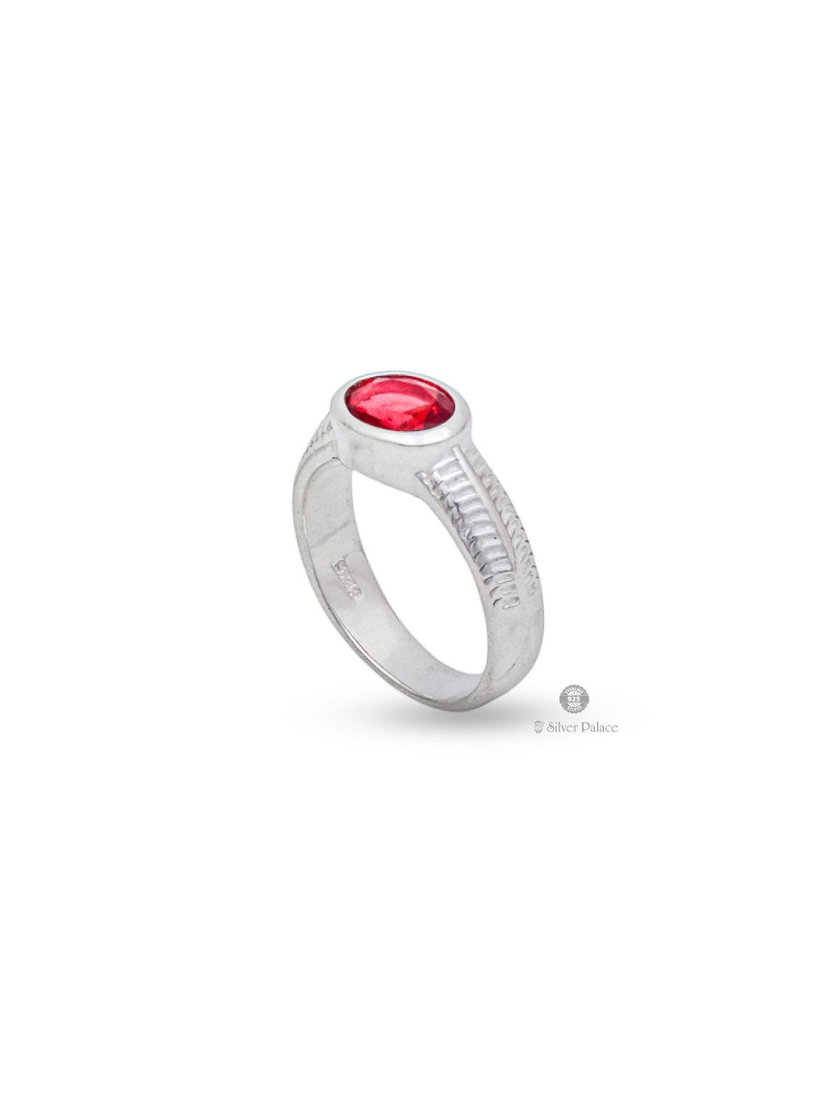 925 Sterling Silver Red Stone Rashi Ring For Men And Women - Silver Palace