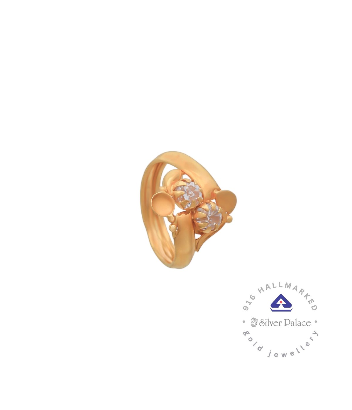 Kanche Collections Fancy Design & Cz Stone Studded 916 Gold Ring For ...