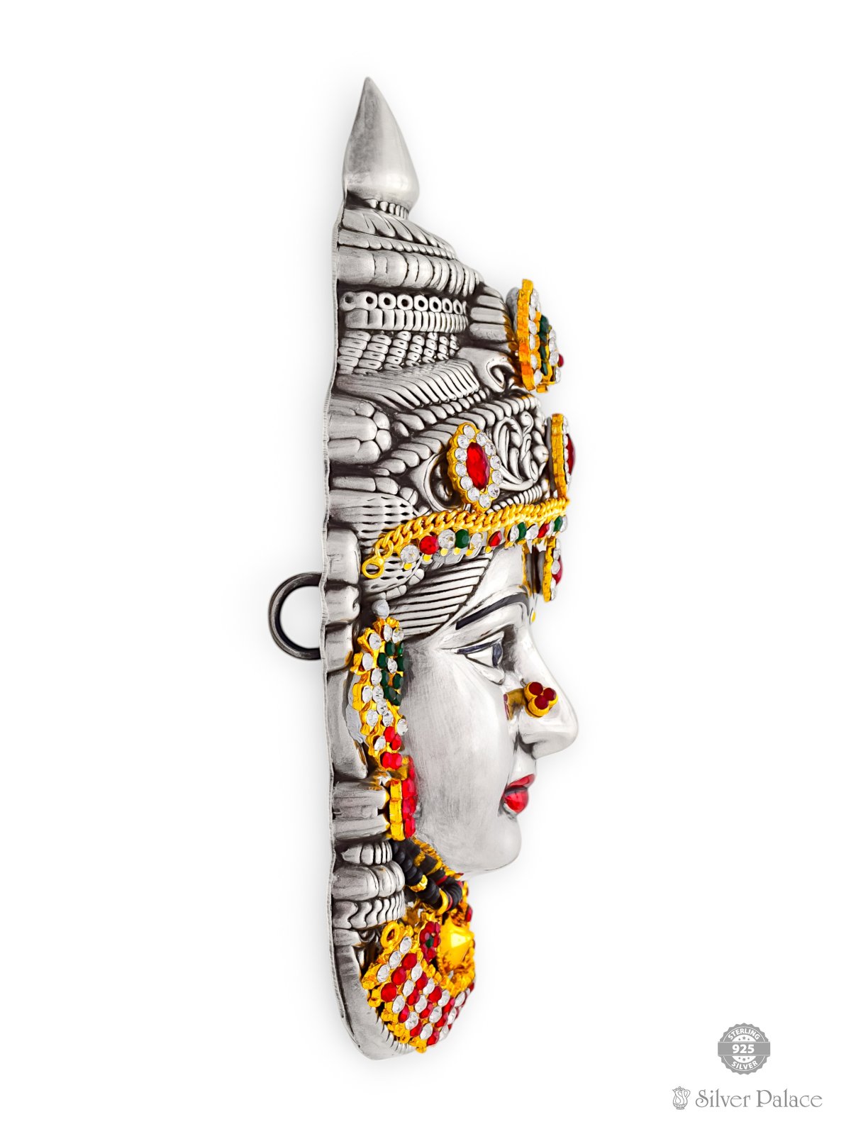 925 Sterling Silver Amman Face With Color Full Enamel And Stones ...
