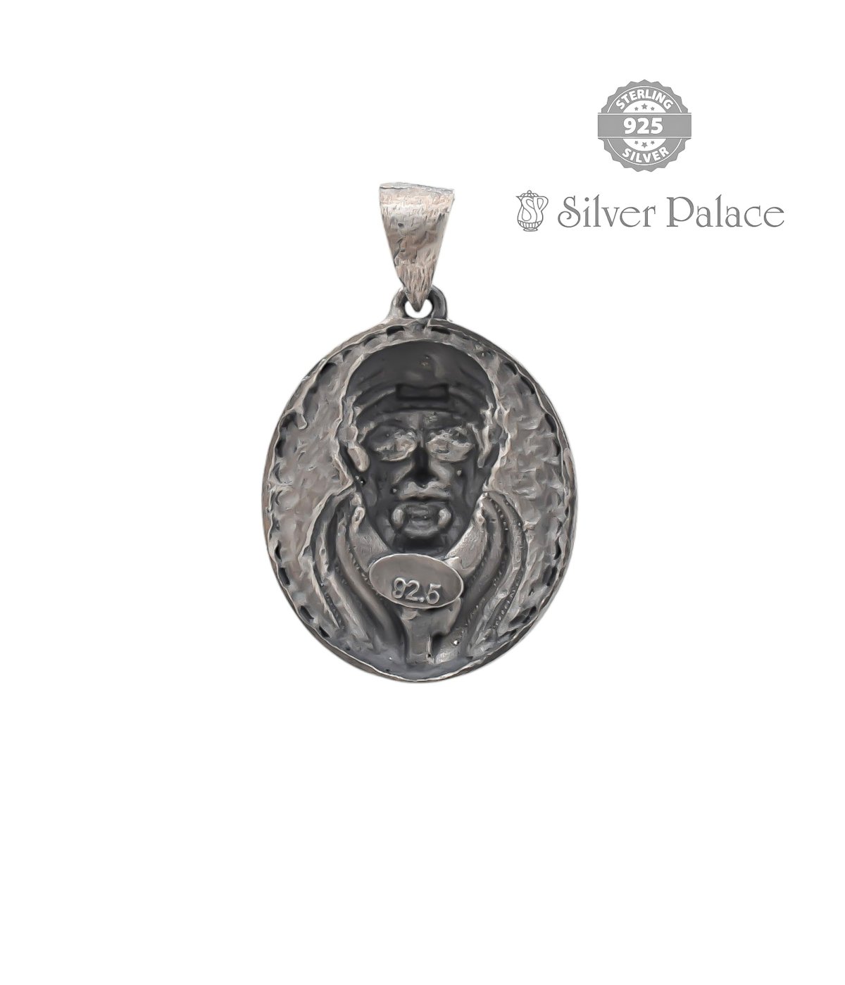 Silver Radhe Collection Saibaba Design Pendant For Men - Silver Palace