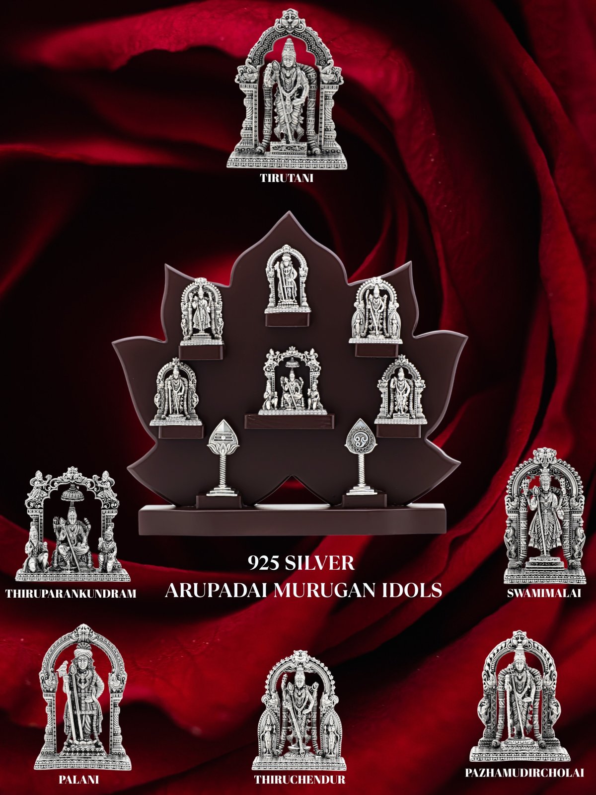 925 Antic Silver Arupadai Muruga Idols For Your Pooja Room - Silver Palace