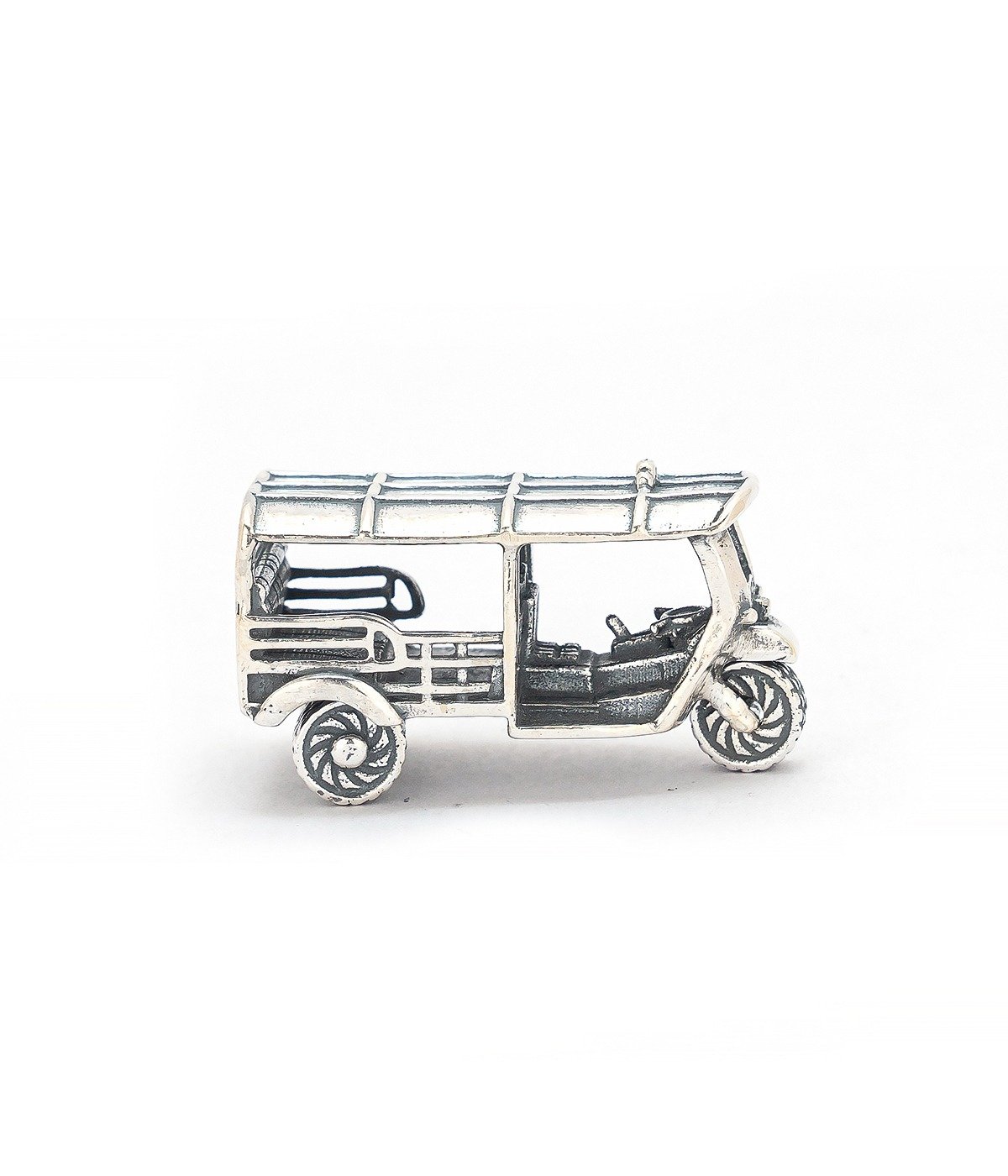 92.5 Sterling Silver Miniature Auto Rickshaw For Gift - Silver Palace