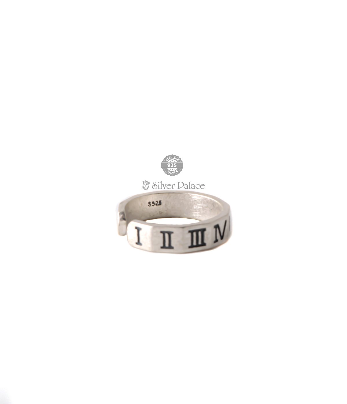 Oxidised Silver Roman Numeral Letter Ring For Men - Silver Palace